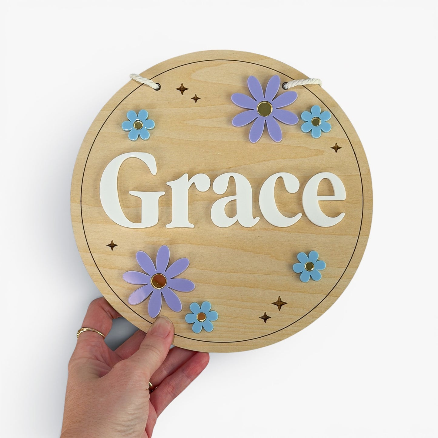 Personalised Custom Name Plaque - Flower | Kids Bedroom Door Sign – Be ...