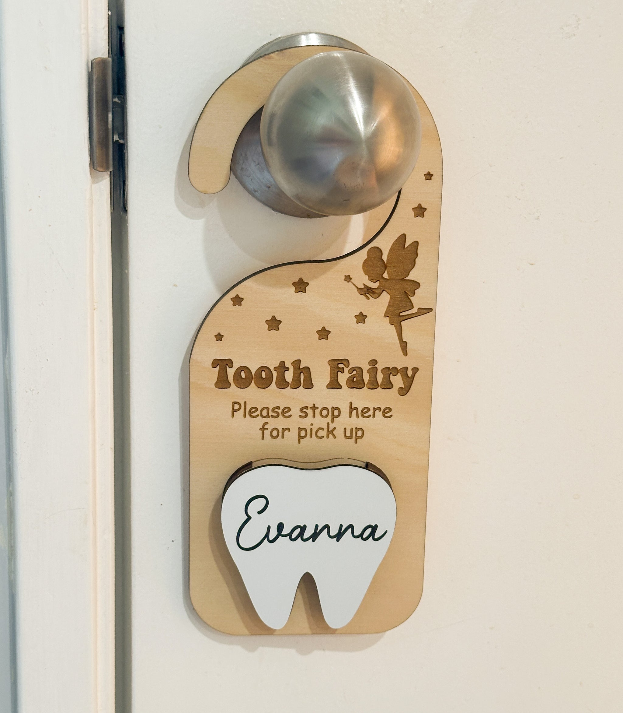 Tooth Fairy Hanger - Tooth Fairy Pickup Box - Personalised with Name ...