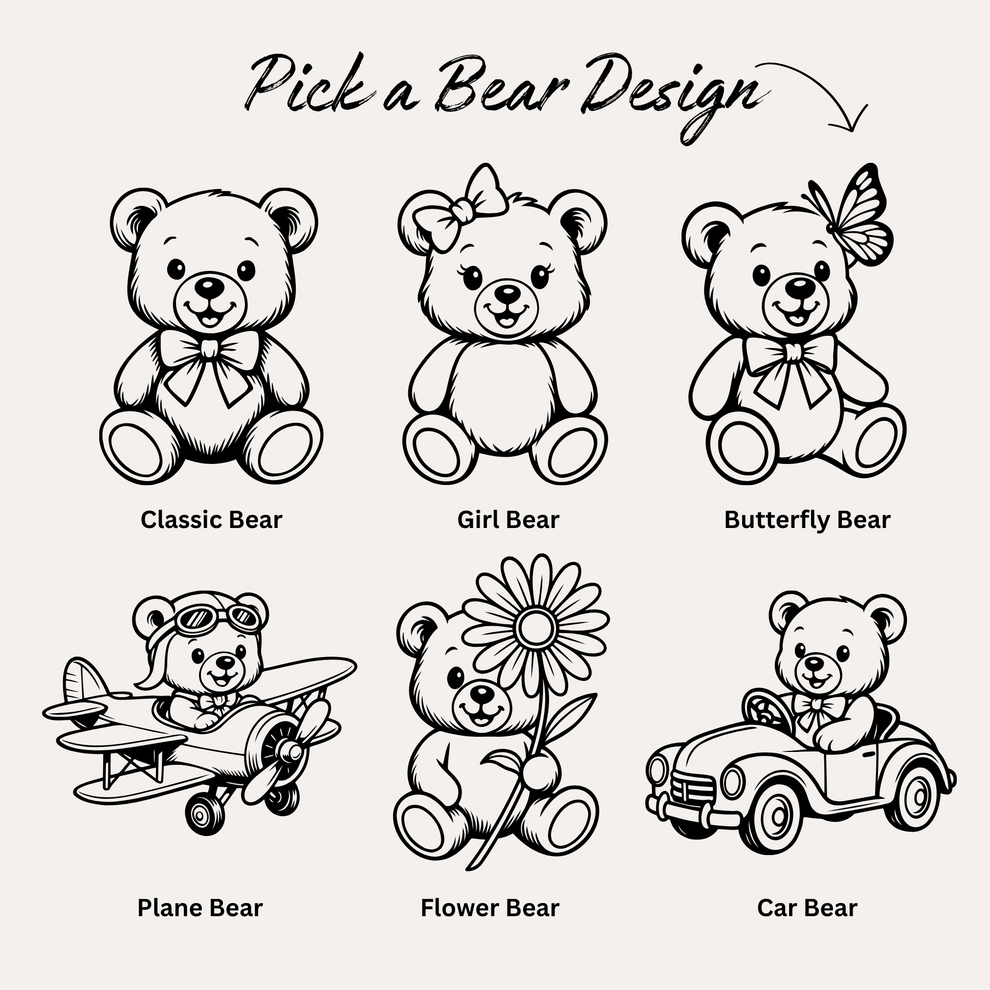 Personalised Name Plaque - Bear – Be Inspired Designs