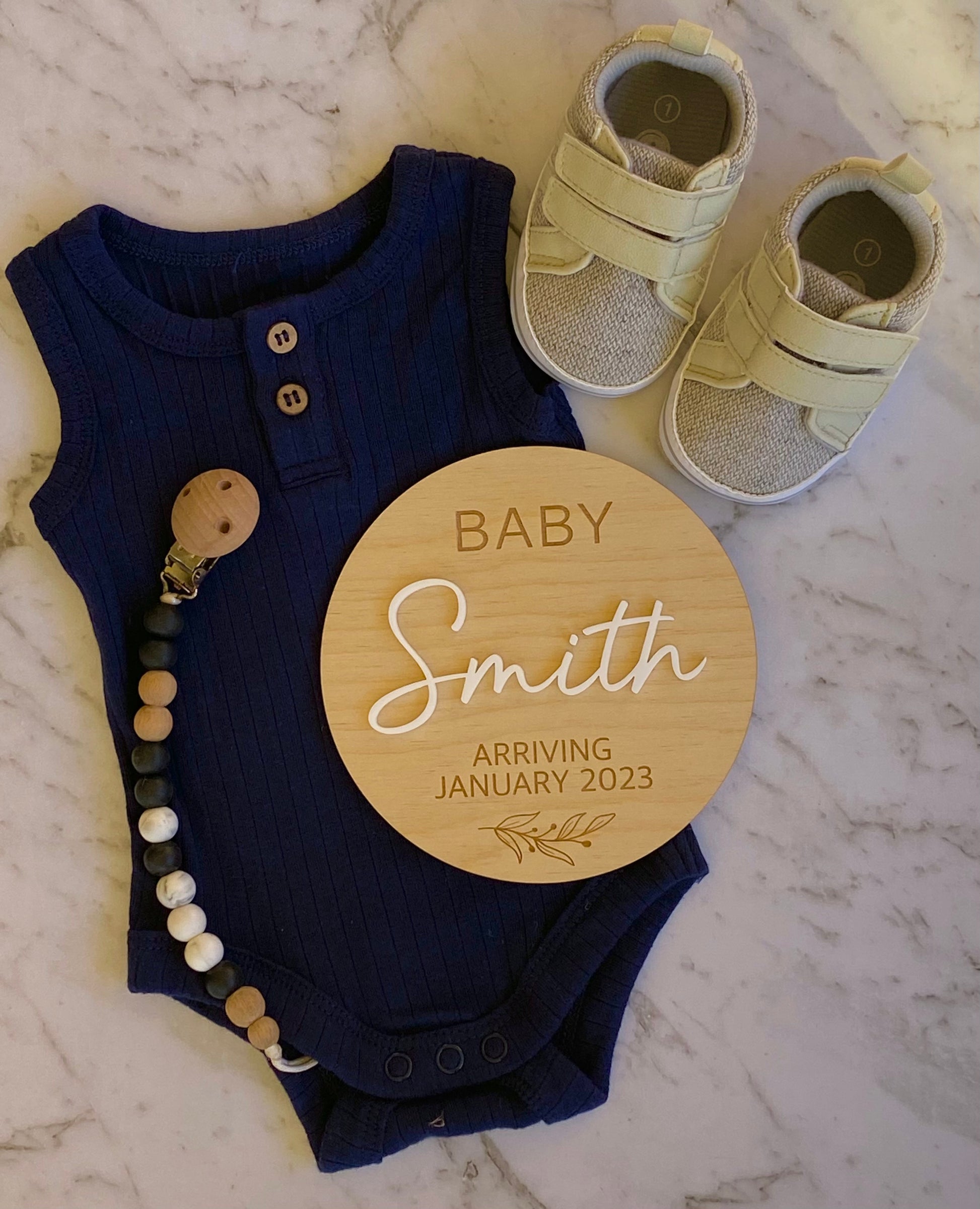 Pregnancy Announcement Plaque with Acrylic Name | Personalised Pregnan ...